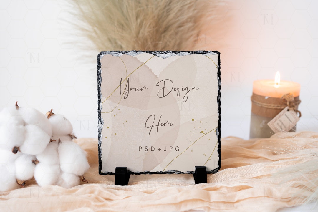 Slate Mockup, Square Slate Mockup, Photo Slate Mockups, Dye Sublimation ...