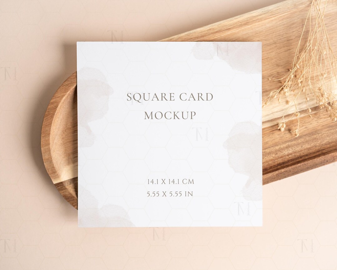 PSD Square Invitation Mockup, Minimalist Card Mockup, Square Card ...