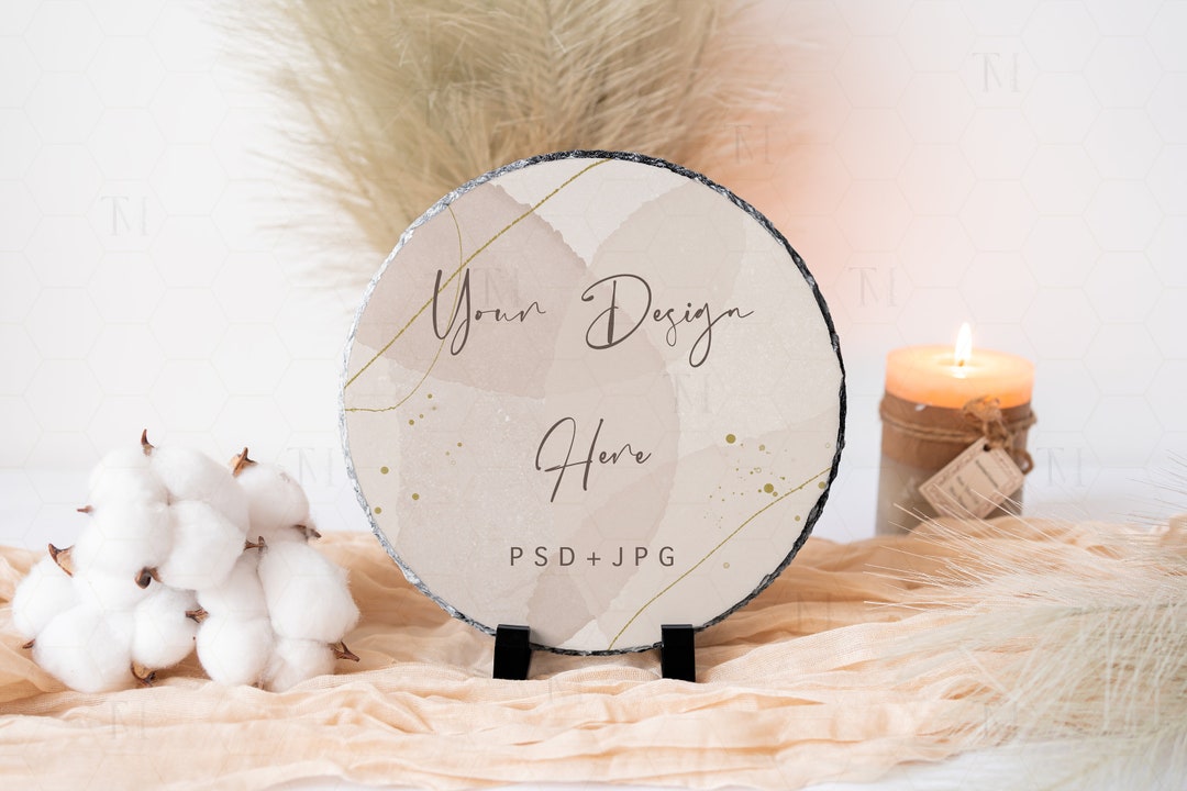 Slate Mockup, Round Slate Mockup, Photo Slate Mockups, Dye Sublimation ...