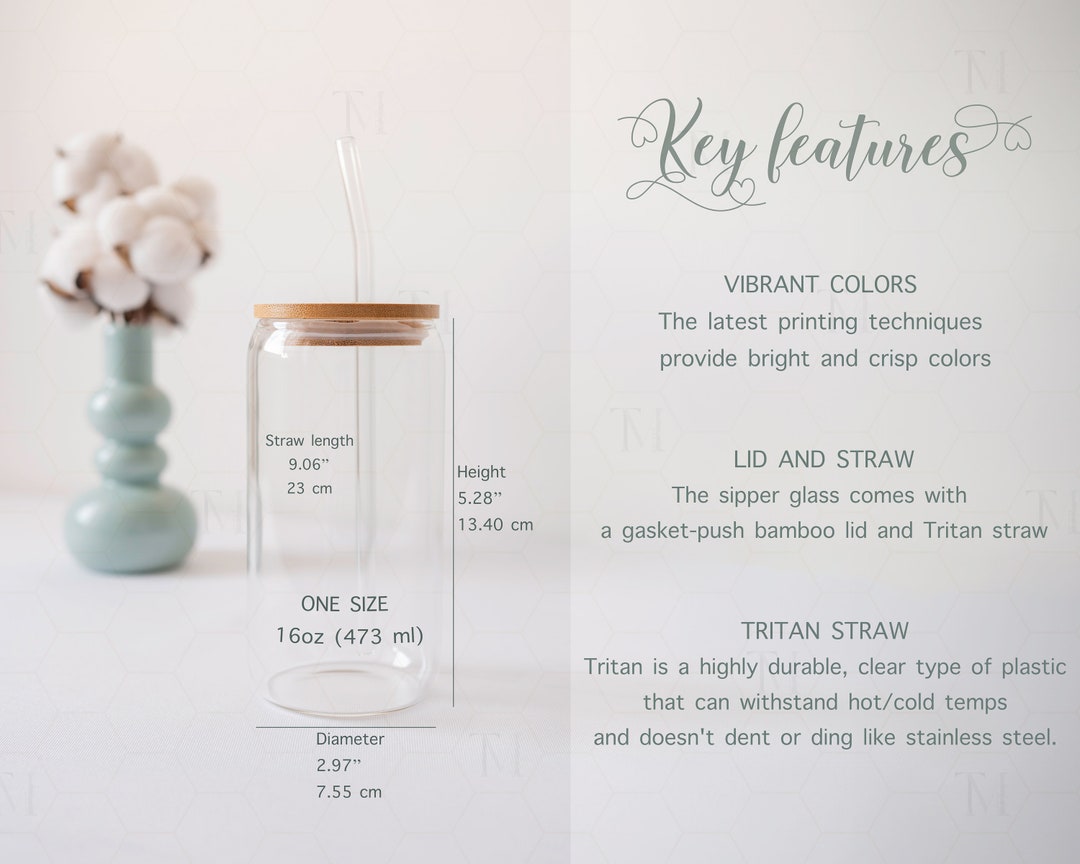 Sipper Glass Size Chart, 16 Oz Glass Can Mockup, Libbey Glass Mockup ...