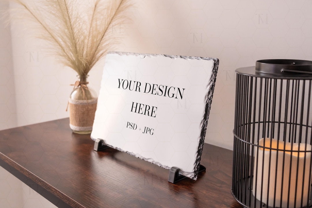 Perspective Rectangle Slate Mockup, Landscape Photo Slate Mockups, Dye ...
