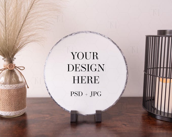 Dye Sublimation Round Photo Slate Mockup | Add Your Own Image and ...