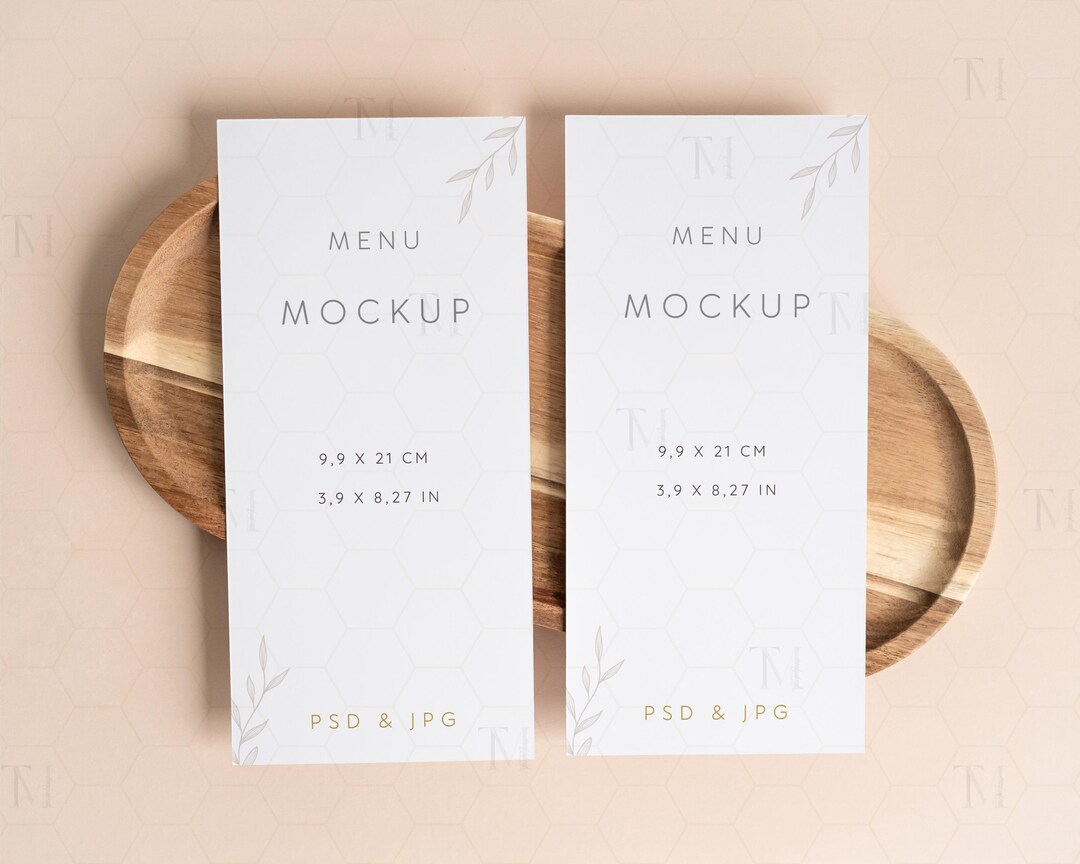 PSD Double Menu Mockup, Wedding Program Mockup, DL Leaflet Mockup ...