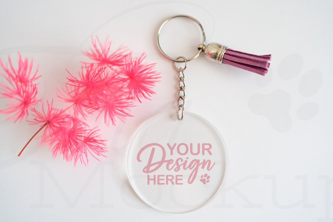 Acrylic Keychain Mockup, Keyring Mockup, Clear Acrylic Mockup ...