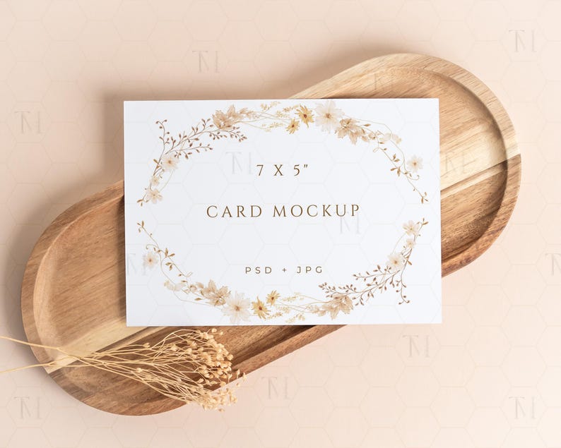 PSD 7x5 Card Mockup, Horizontal Invitation Mockup, Postcard Mockup PSD ...