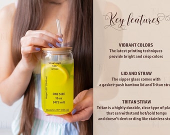 Glass Can Mockup Size Chart, 16 Oz Sipper Cup Libbey Glass Mockup ...