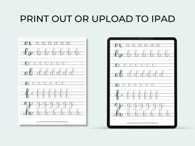 Modern Calligraphy Alphabet Practice Sheets Printable Lettering ...