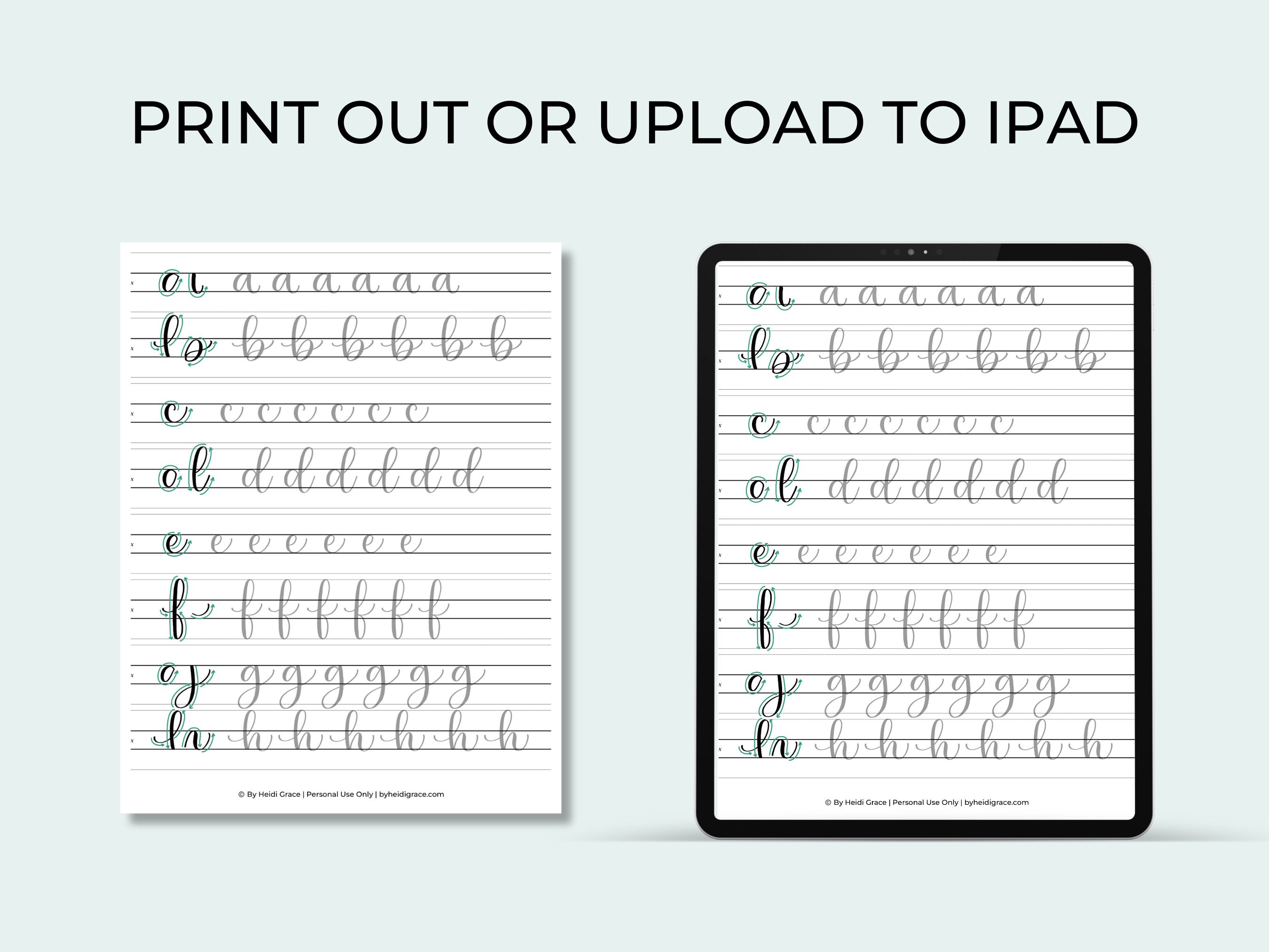 Modern Calligraphy Alphabet Practice Sheets | Printable Lettering ...