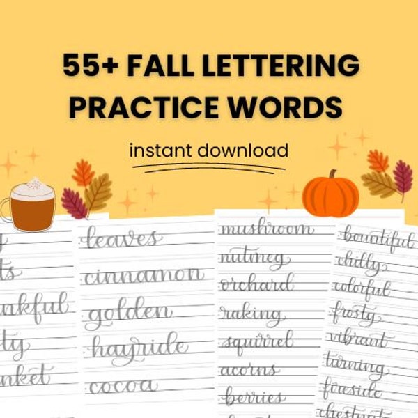 Calligraphy Practice Sheets - Etsy