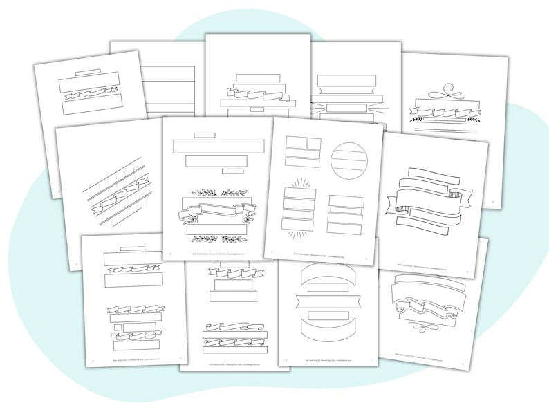 Lettering Layout Templates | Printable Worksheets - Etsy