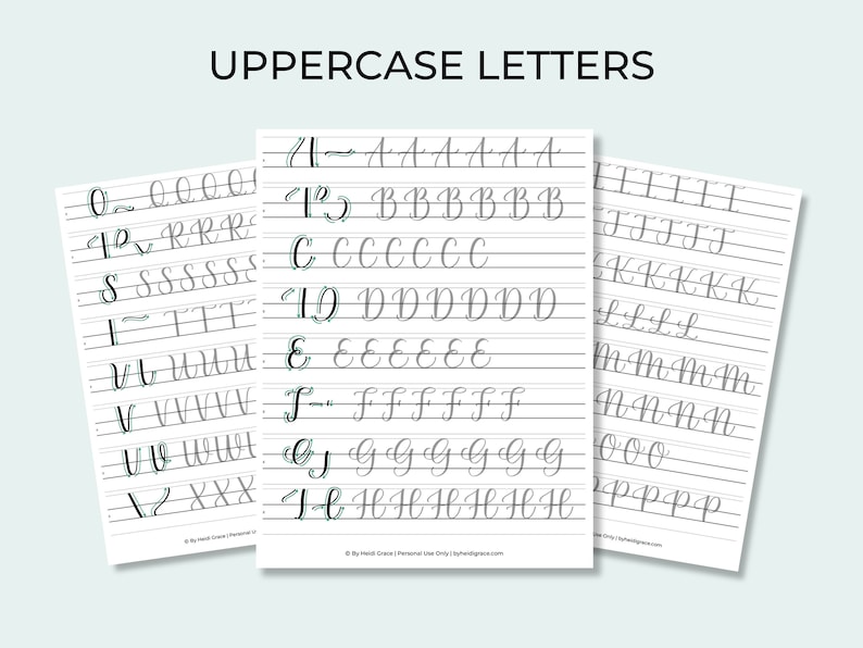 Modern Calligraphy Alphabet Practice Sheets | Printable Lettering ...