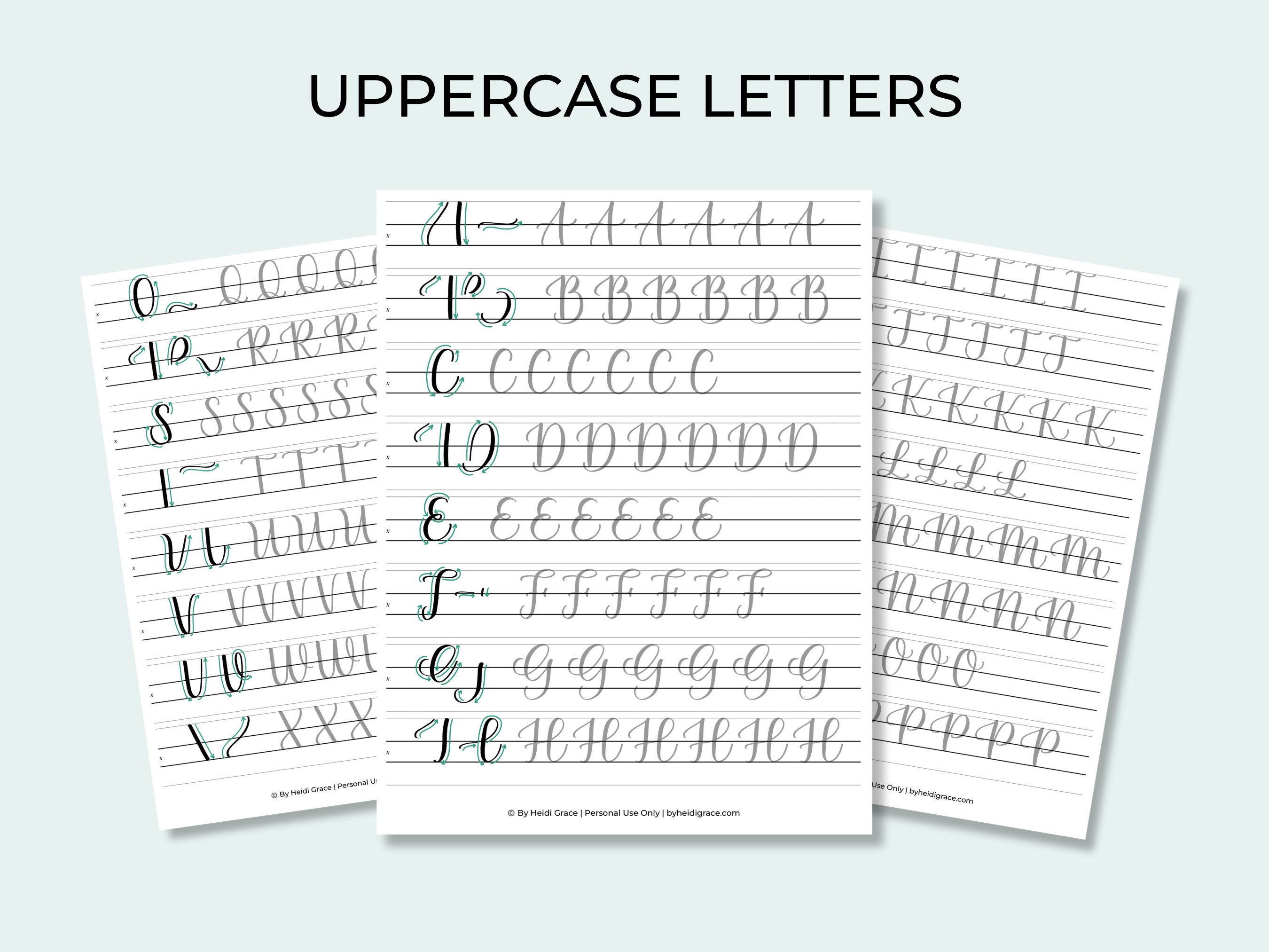 Modern Calligraphy Alphabet Practice Sheets | Printable Lettering ...