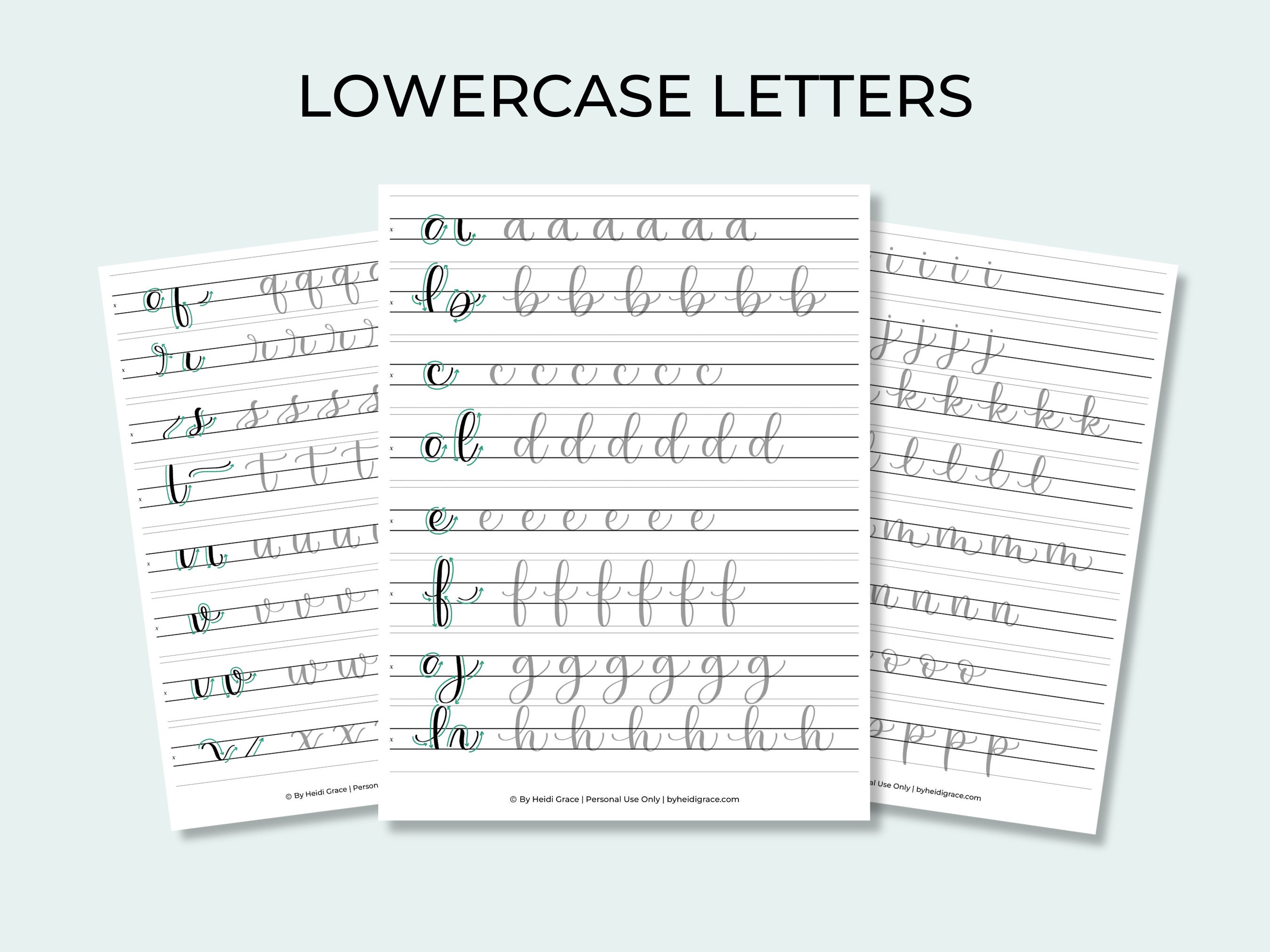 Modern Calligraphy Alphabet Practice Sheets | Printable Lettering ...