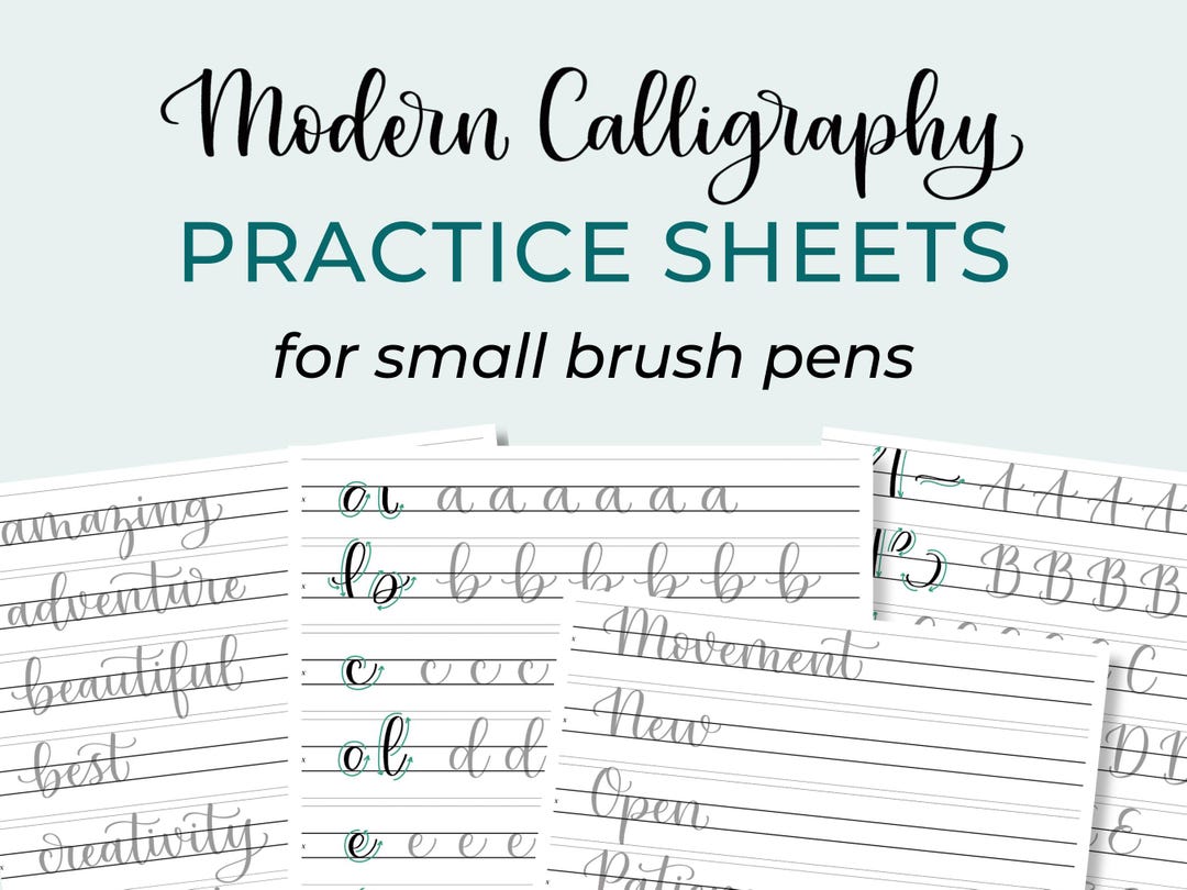 Modern Calligraphy Alphabet Practice Sheets | Printable Lettering ...