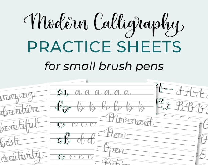 Uppercase Brush Lettering Practice Sheets for Beginners | Small Tip ...