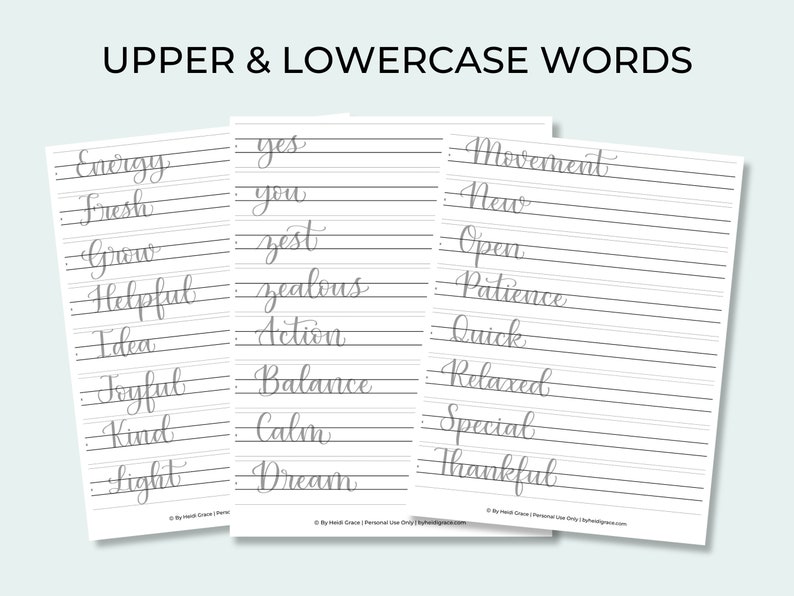 Modern Calligraphy Alphabet Practice Sheets | Printable Lettering ...