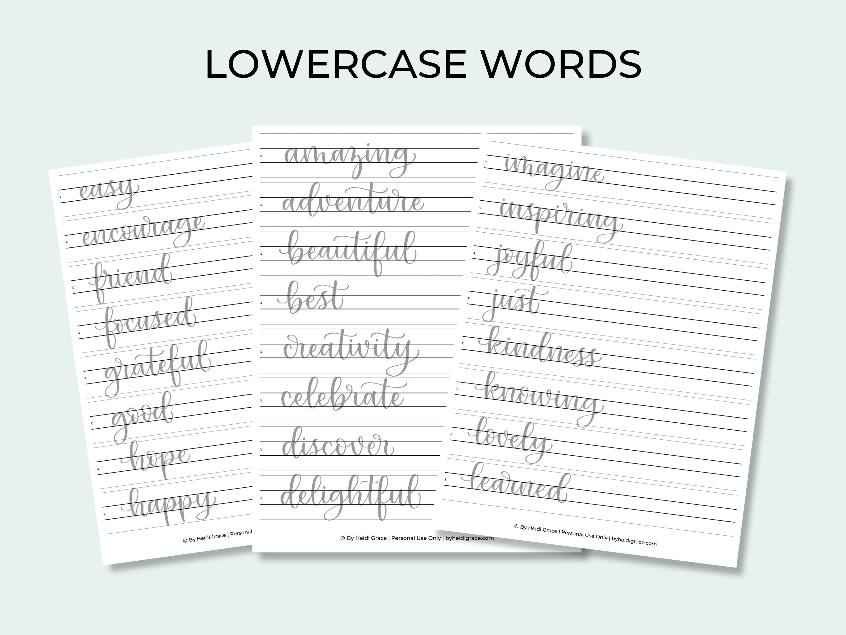 Modern Calligraphy Alphabet Practice Sheets | Printable Lettering ...