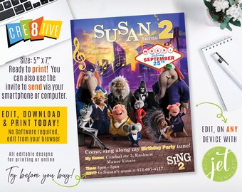 Sing 2 Party Invitation | Etsy