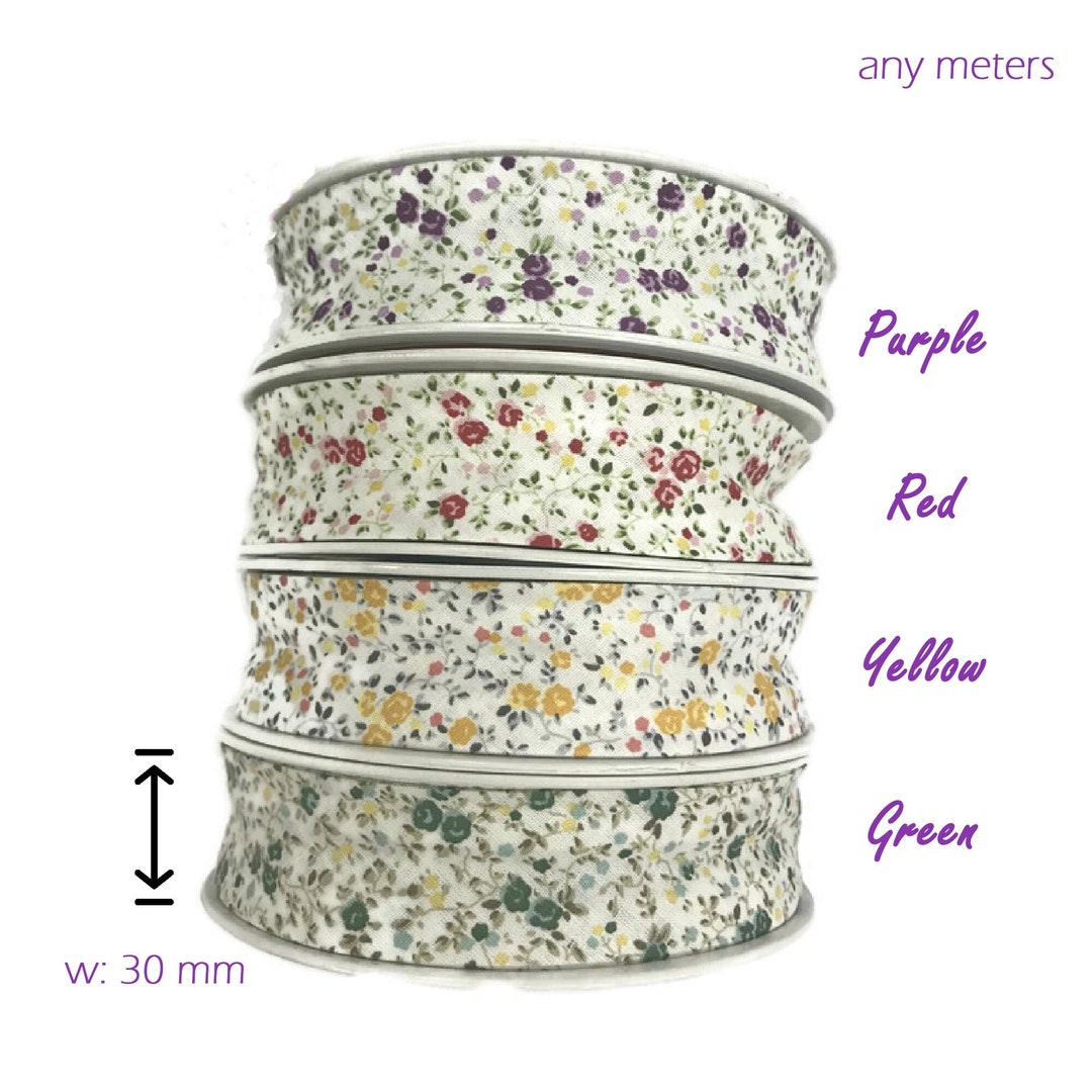 1.18 Inch Floral Pattern Bias Tape - 30mm Cotton Binding - Etsy