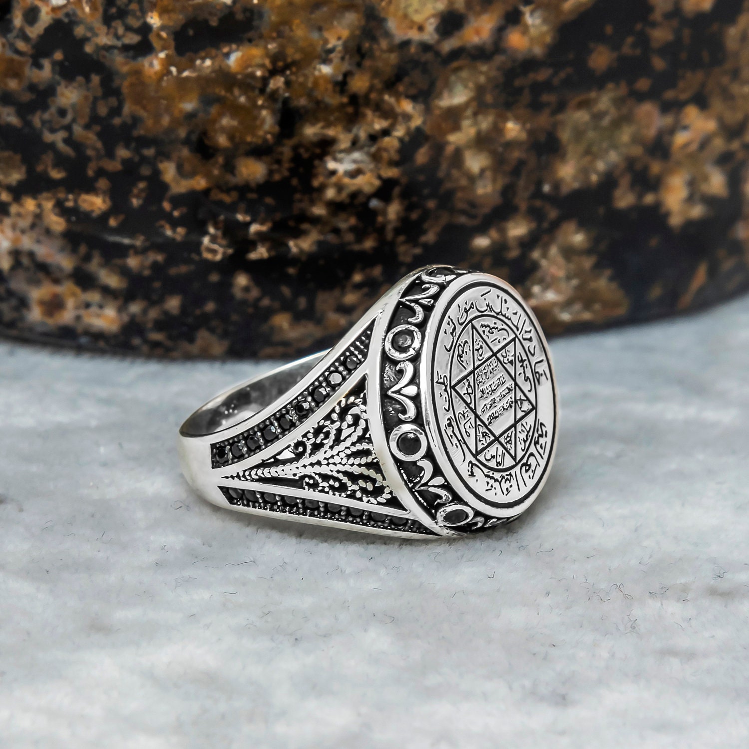 Anillo de plata de David, accesorios de fe, símbolo de significado ...