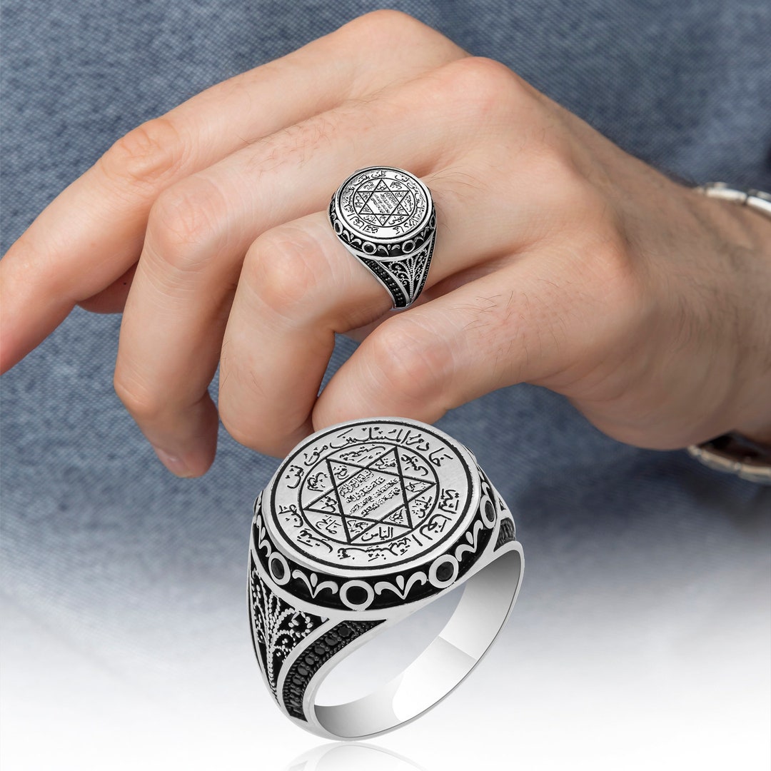 Anillo de plata de David, accesorios de fe, símbolo de significado ...