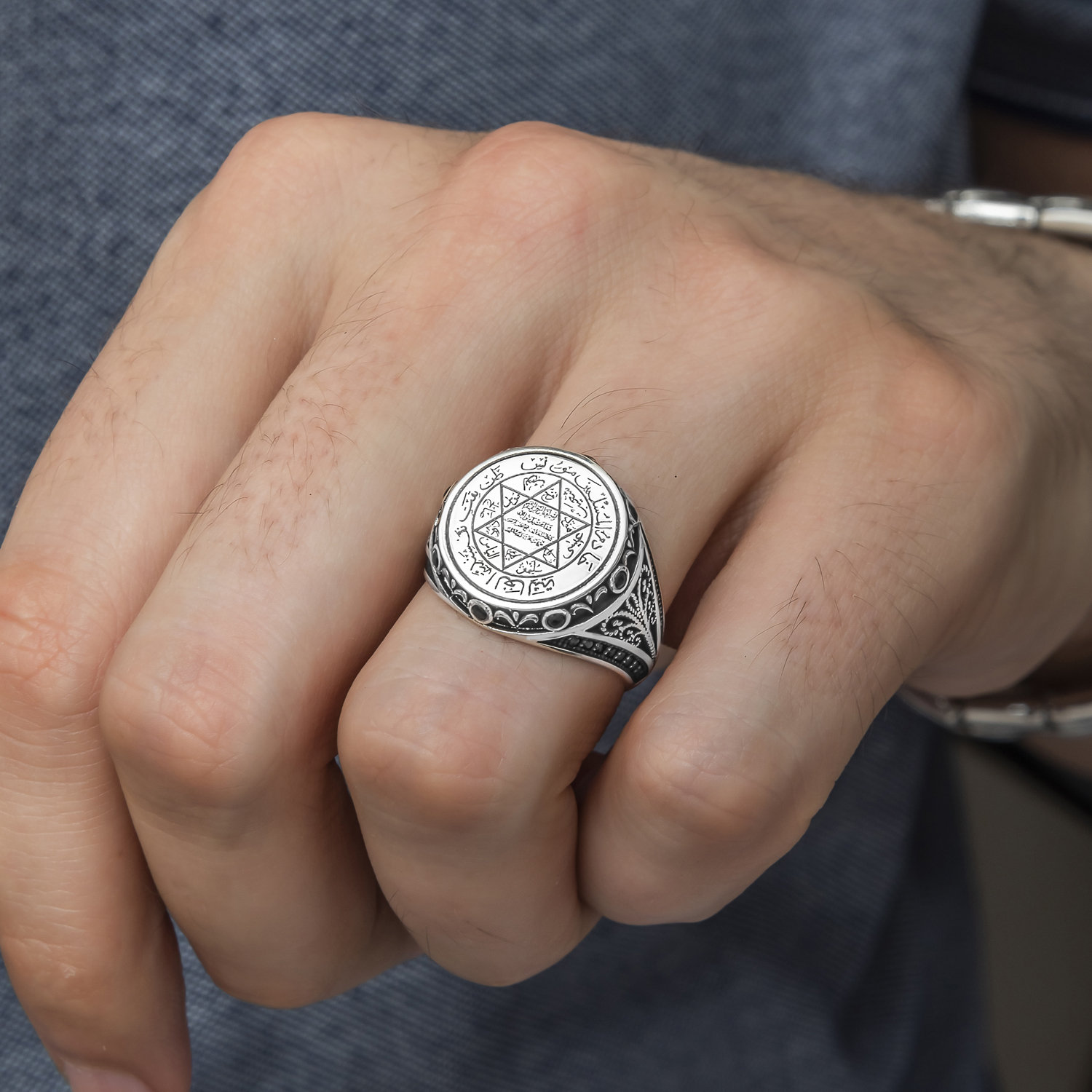 Anillo de plata de David, accesorios de fe, símbolo de significado ...