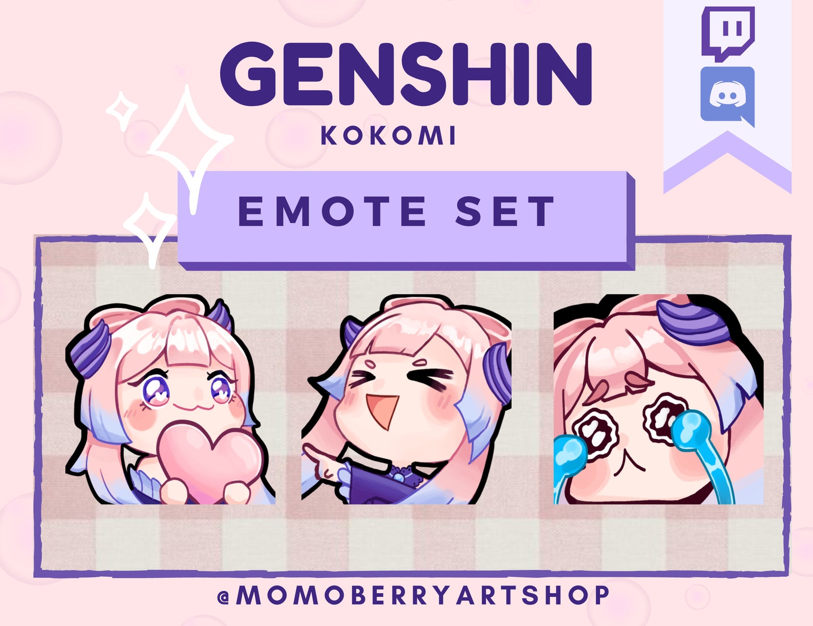 Kokomi Genshin Impact Emote Set for Twitch/discord/streaming - Etsy ...