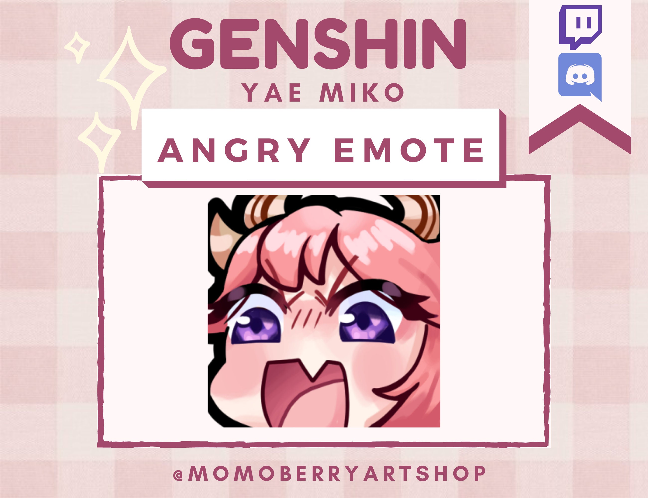 Yae Miko Genshin Impact Angry Emote Twitch/Discord/Streaming - Etsy Schweiz