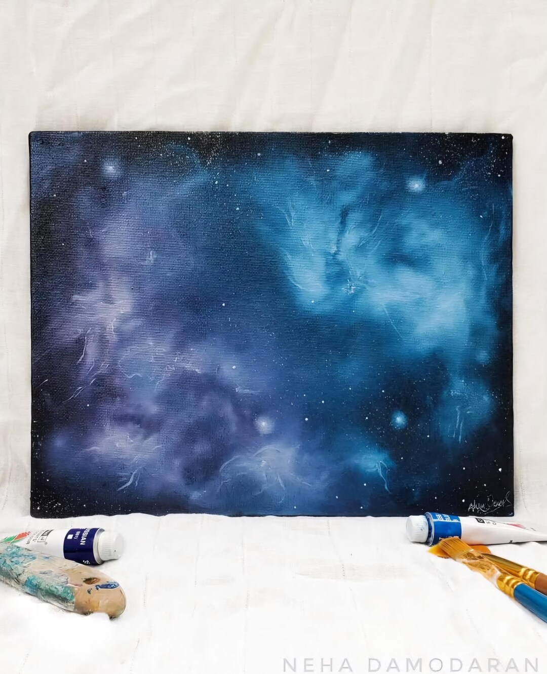 The Mystery - Hand-painted Cosmic Galaxy Art on Canvas - Etsy