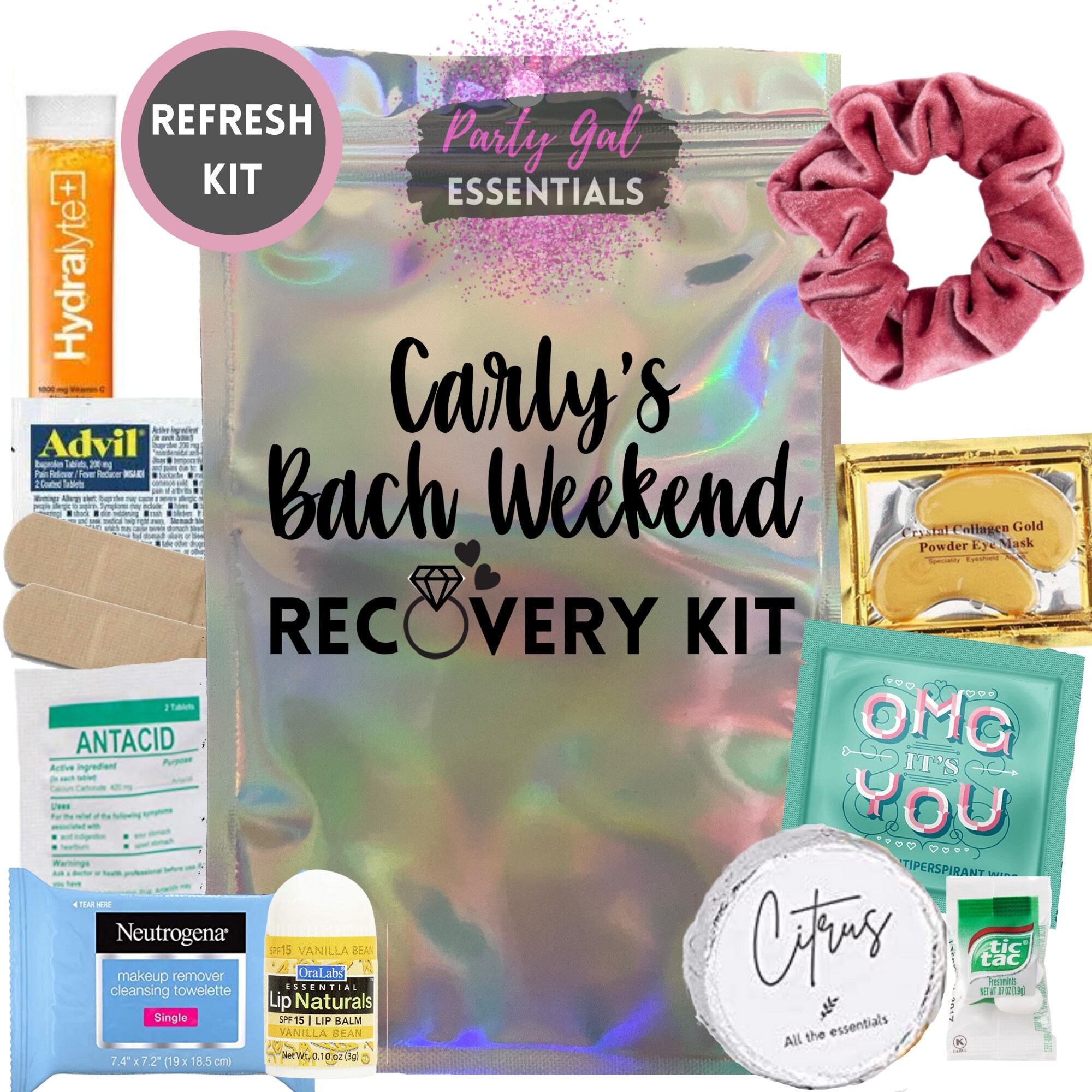 Personalized Bachelorette Hangover Recovery Kit - Etsy