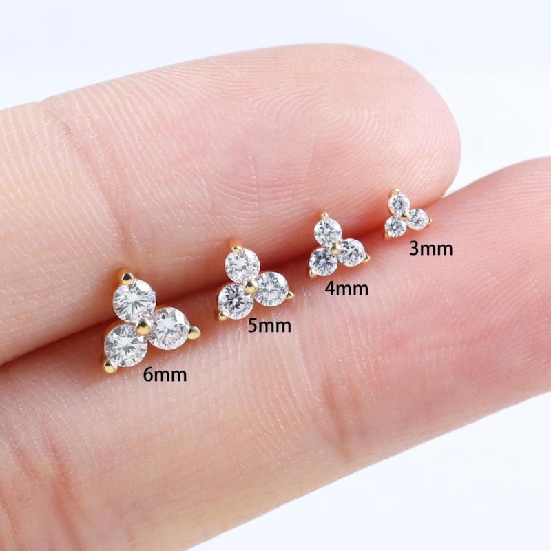 Real Gold Hoop Earring Trio - Etsy