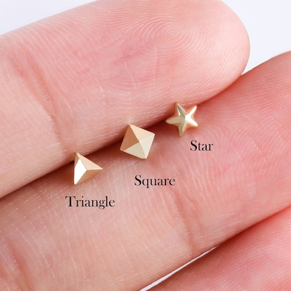 Pyramid Stud Earring - Etsy UK