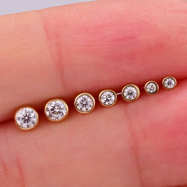 Diamond Bezel Piercing - Etsy