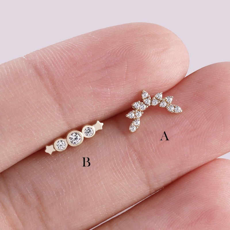 14k Gold Cartilage Earring - Etsy