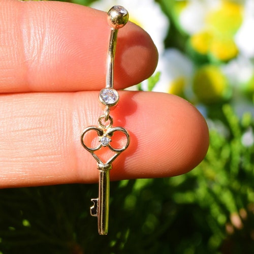 14k Solid Gold 14g Opal Belly Button Belly Ring Navel Piercing - Etsy