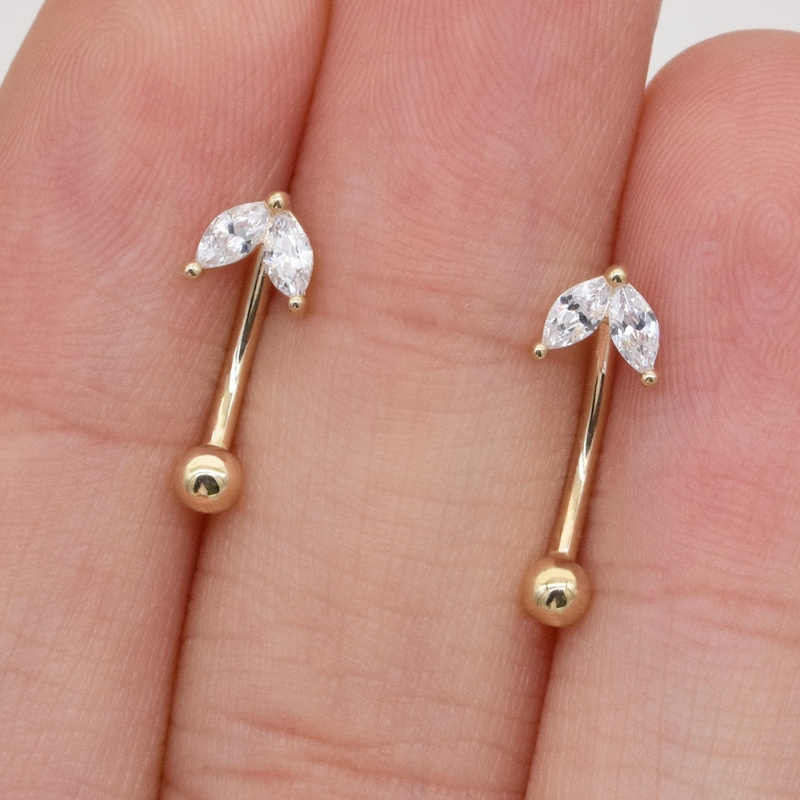 Gold Leaf Belly Bar - Etsy