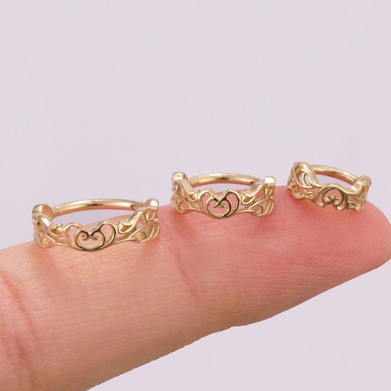 Leaf Solid Gold Hoops - Etsy