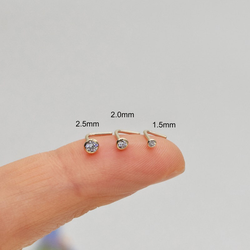 18 G 14ct Nose Ring - Etsy UK