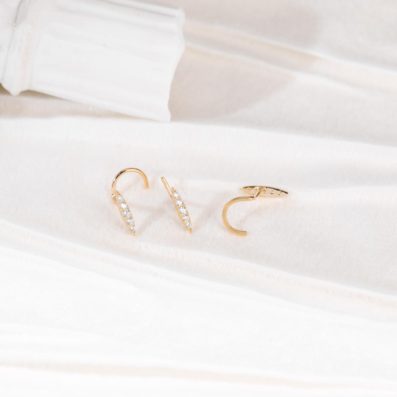 14k Solid Gold Bar Nose Stud, L Shaped Nose Ring, S Shaped Gold Nose ...