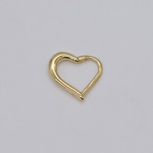 14K Solid Gold Heart Shape Hinged Clicker Hoop Huggie Hoop, Cartilage ...