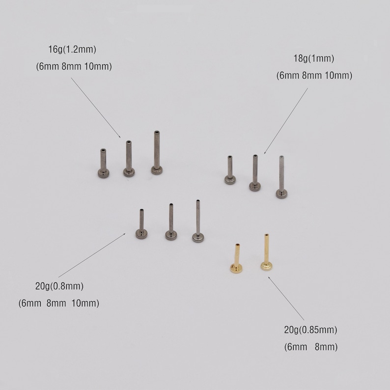 14k Solid Gold Push Back Titanium Push Back Use for Threadless - Etsy