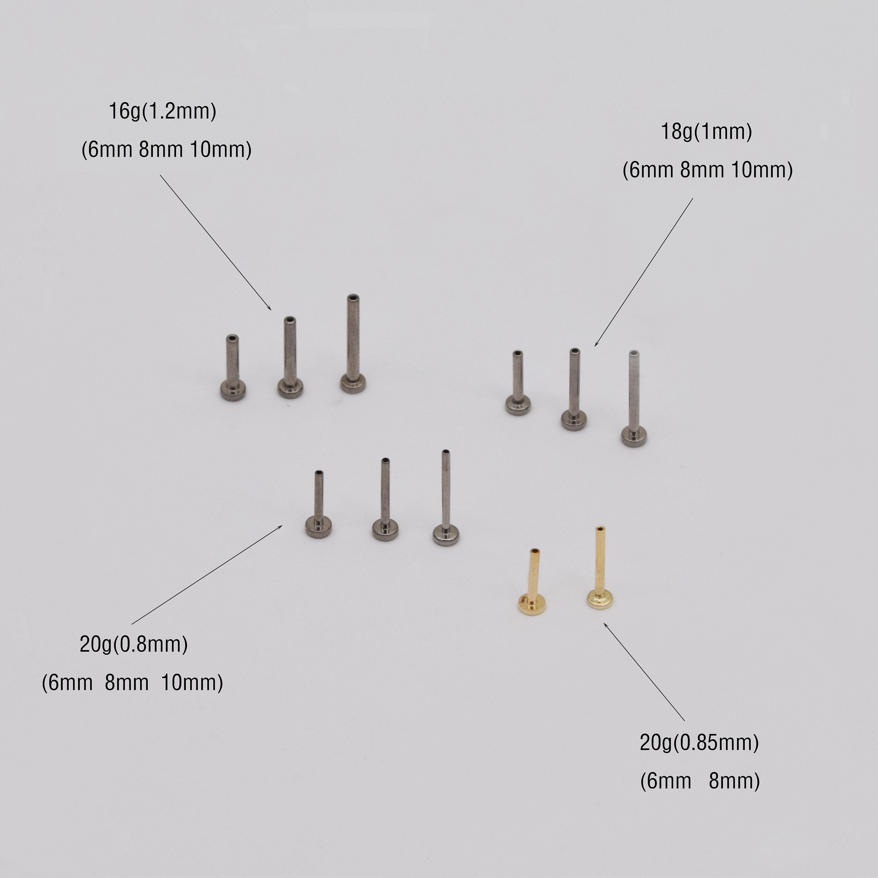 14k Solid Gold Push Back Titanium Push Back Use for Threadless - Etsy