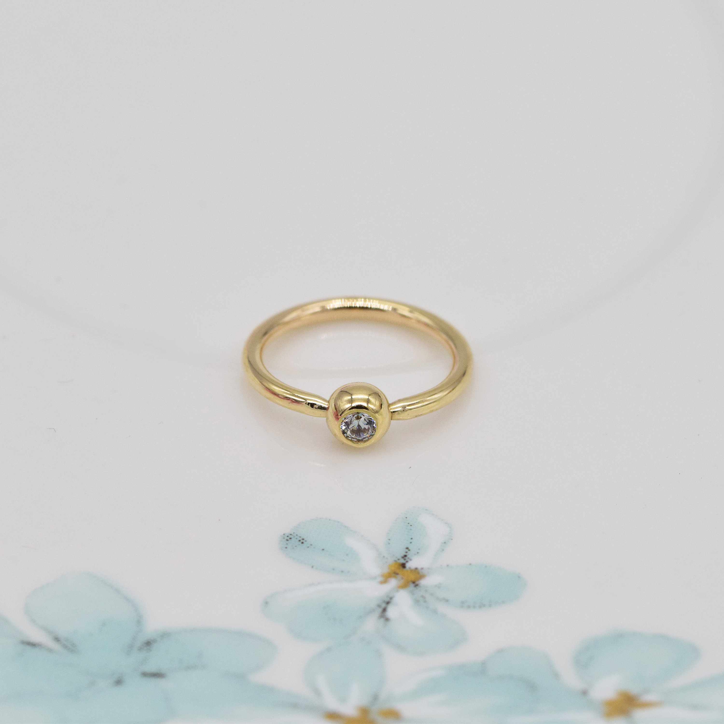 14k Solid Gold Captive Bead Ring With 3.5mm Gold Ball Nose | Etsy