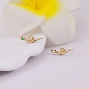 14K Solid Gold Tiny Snake Cartilage Earring Snake Helix Stud Tragus ...