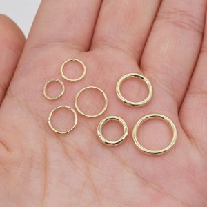 14K Solid Gold Hinged Clicker Hoop Belly Button Hoop Huggie Hoop ...