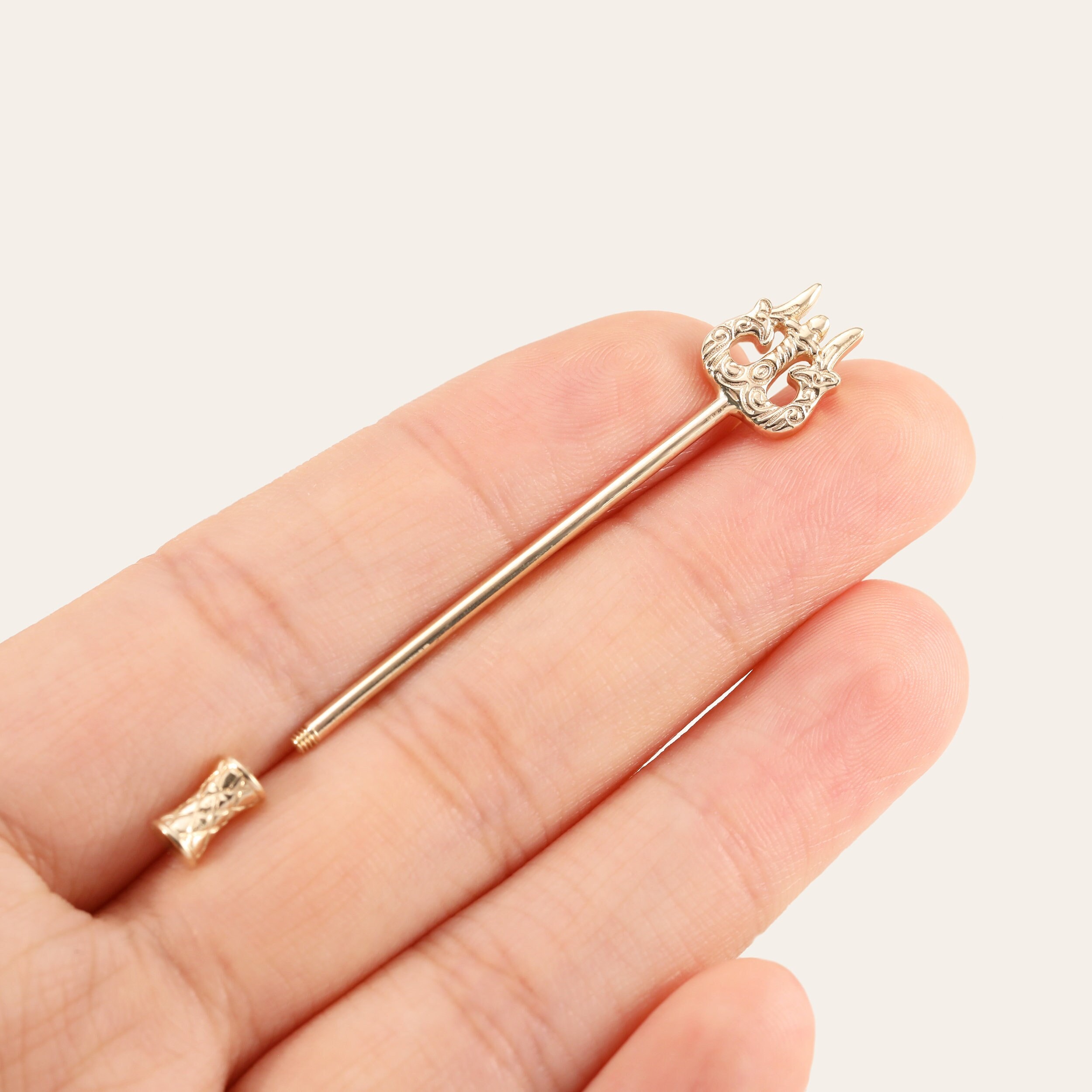 14kt gold industrial barbell store
