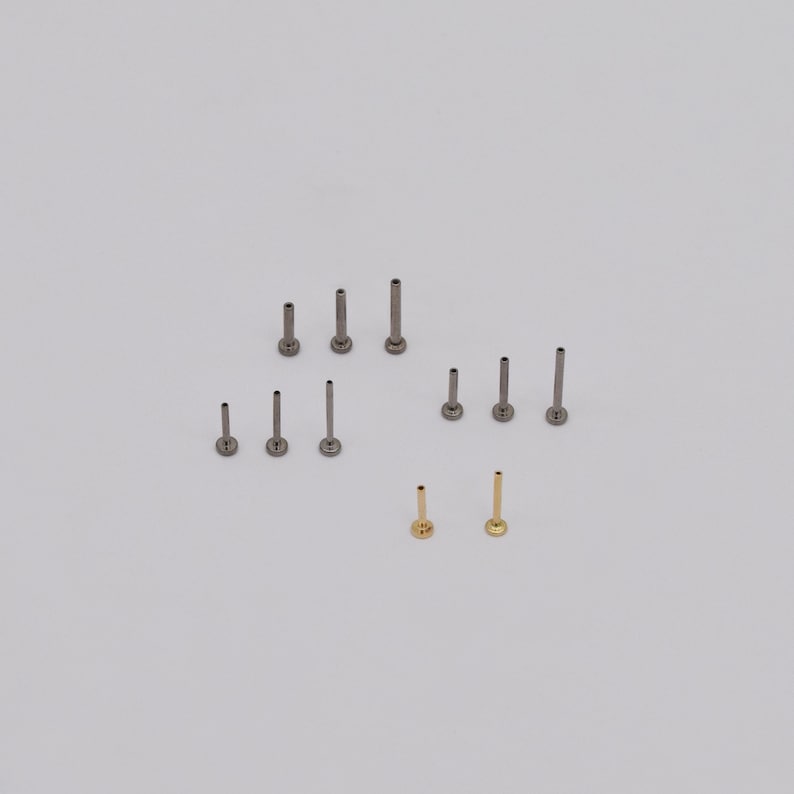 14k Solid Gold Push Back Titanium Push Back Use for Threadless - Etsy