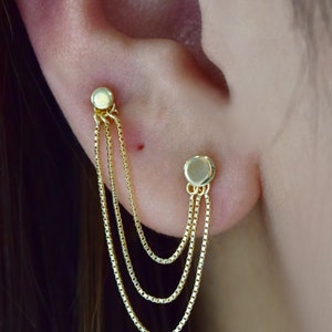 14K Solid Gold Double Box Chain Attachment Triple Gold Linking Chain ...