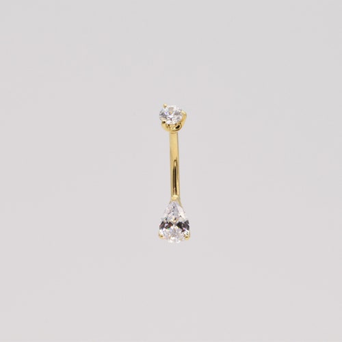 14k Solid Gold Belly Button Ring Prug Set Internally Threaded - Etsy