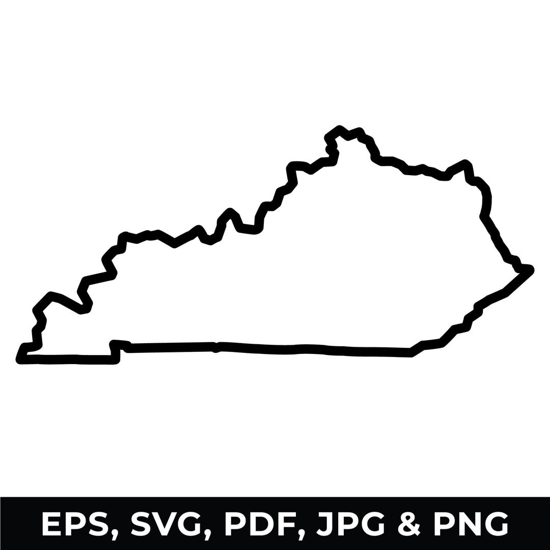 Kentucky State Outline Map: SVG, PNG, Clipart (digital Download) - Etsy